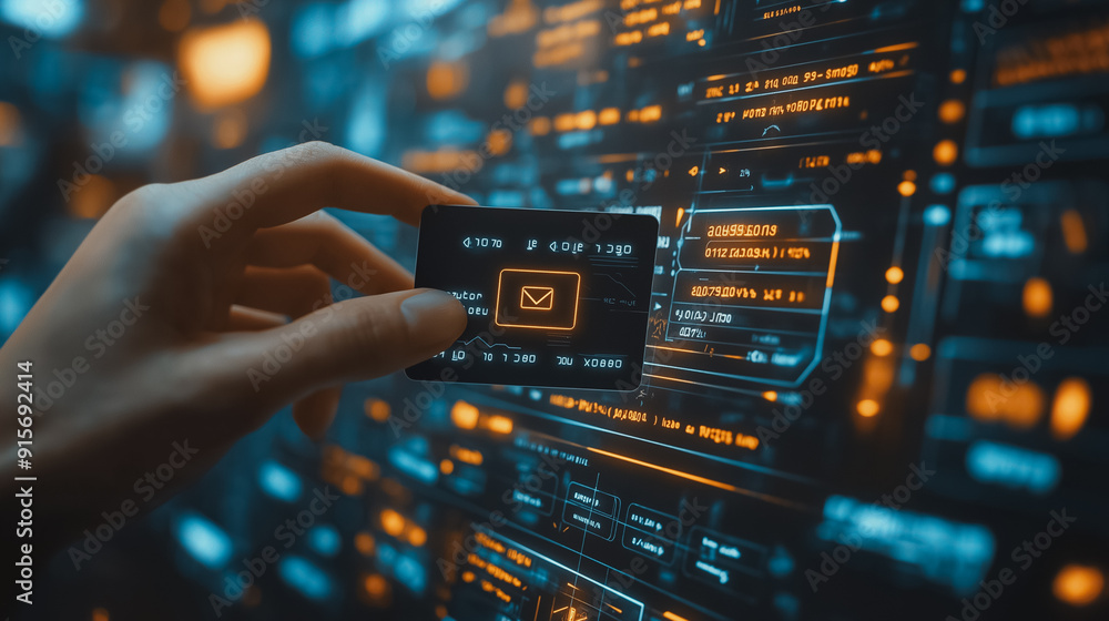 Secure online payment transaction concept with a person verifying a ...