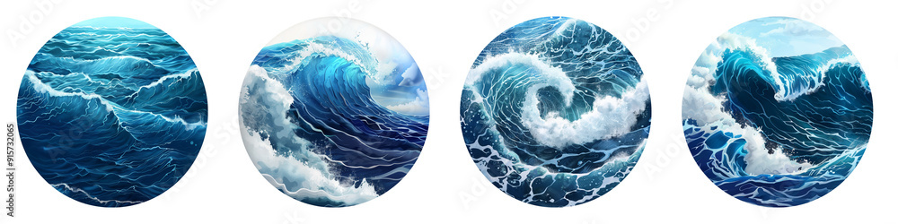 Oceanography clipart collection, symbol, logos, icons isolated on ...