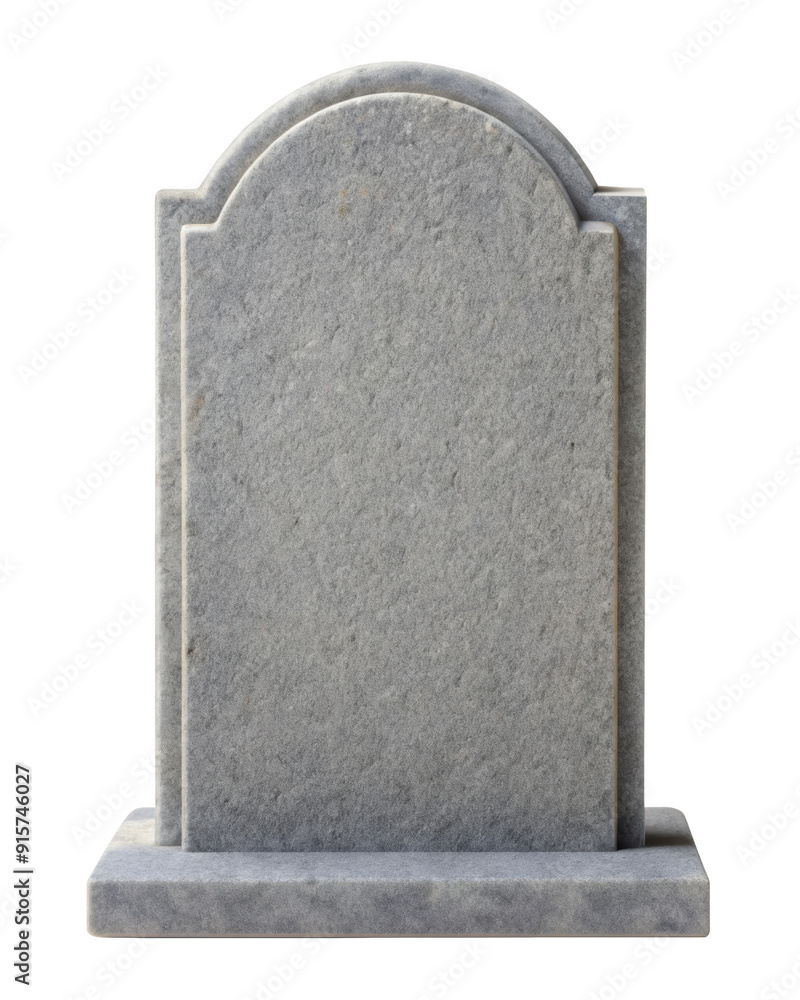 Simple Grey Headstone With Rounded Top, crafted from smooth stone ...