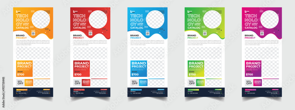 Vetor de Product Catalogue & modern Rollup Dl flyer design template ...