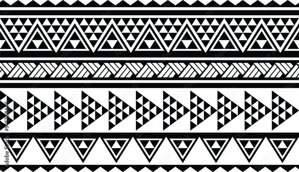 Polynesian pattern tribal tattoo border. Tribal tattoo geometric fore ...