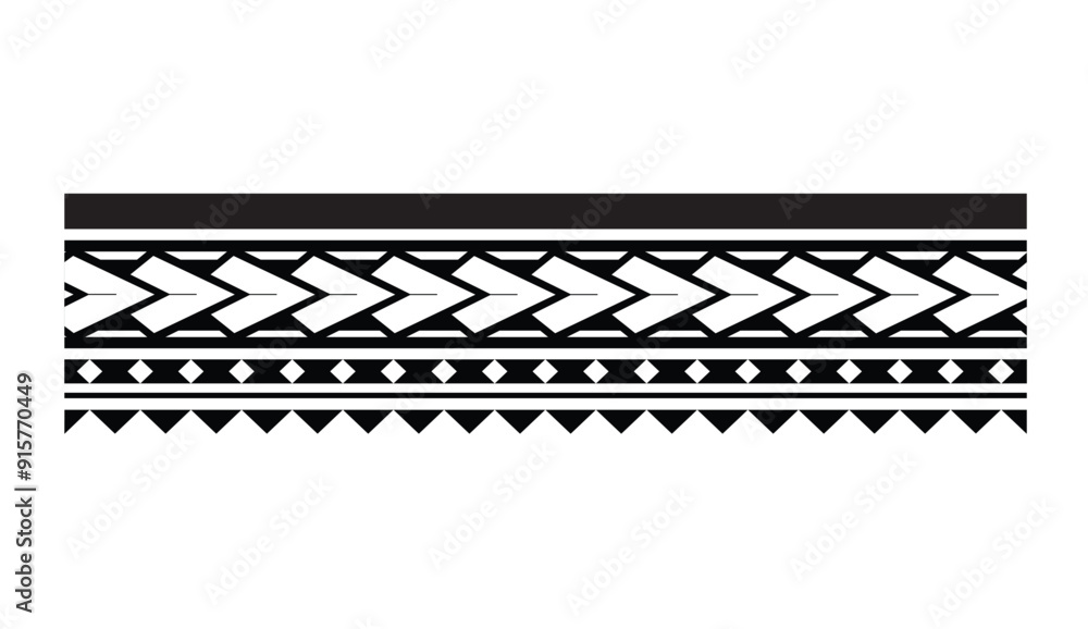 Polynesian pattern tribal tattoo border. Tribal tattoo geometric fore ...