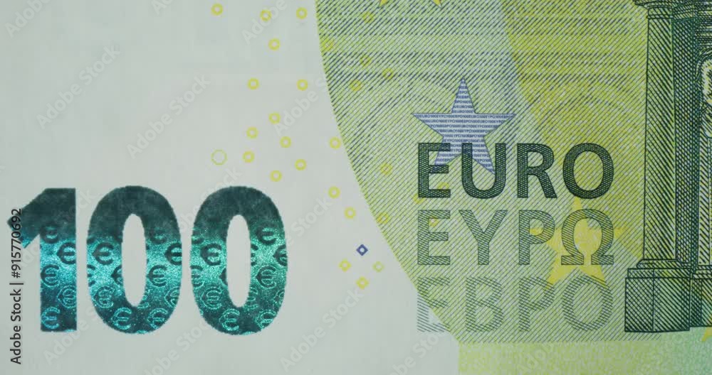 Video „An overview of the hundred euro banknote. Quick frame change ...