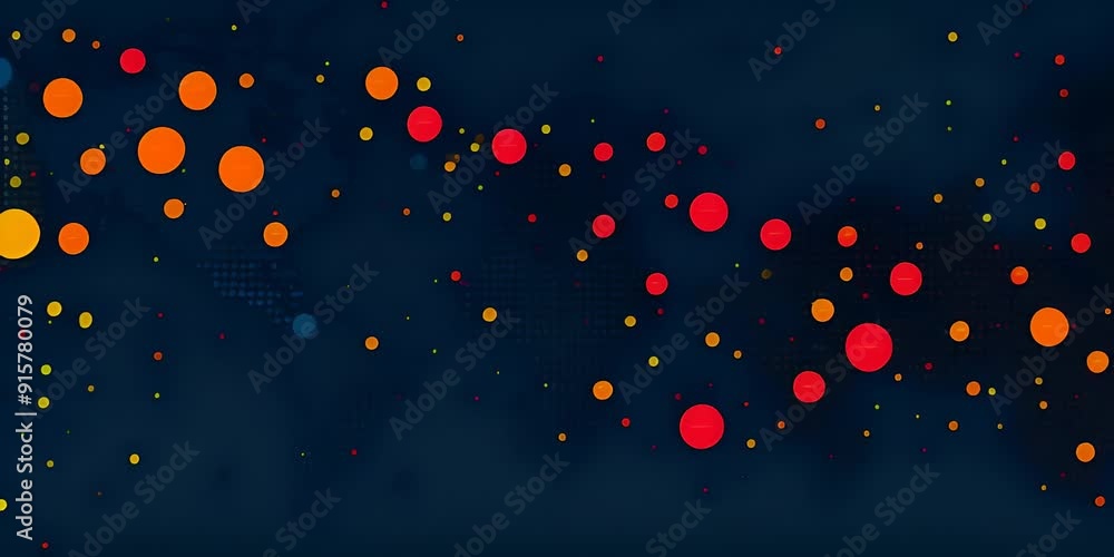 video of visually striking infographic-style image with colorful dots ...
