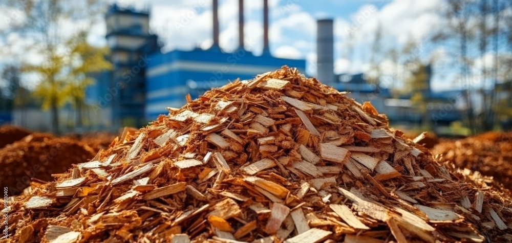 Wood Chips Close Up: A Heap of Decomposed Wood Shavings in Front of an ...