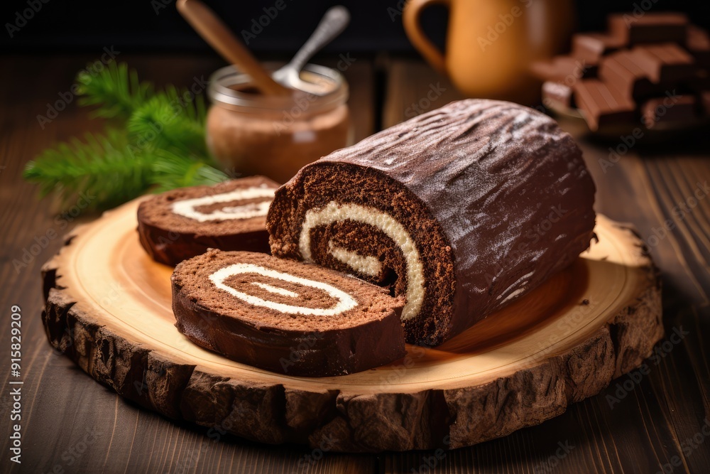 Chocolate Swiss Roll, Round Sponge Cake, Sliced Rolled Vanilla Biscuit ...