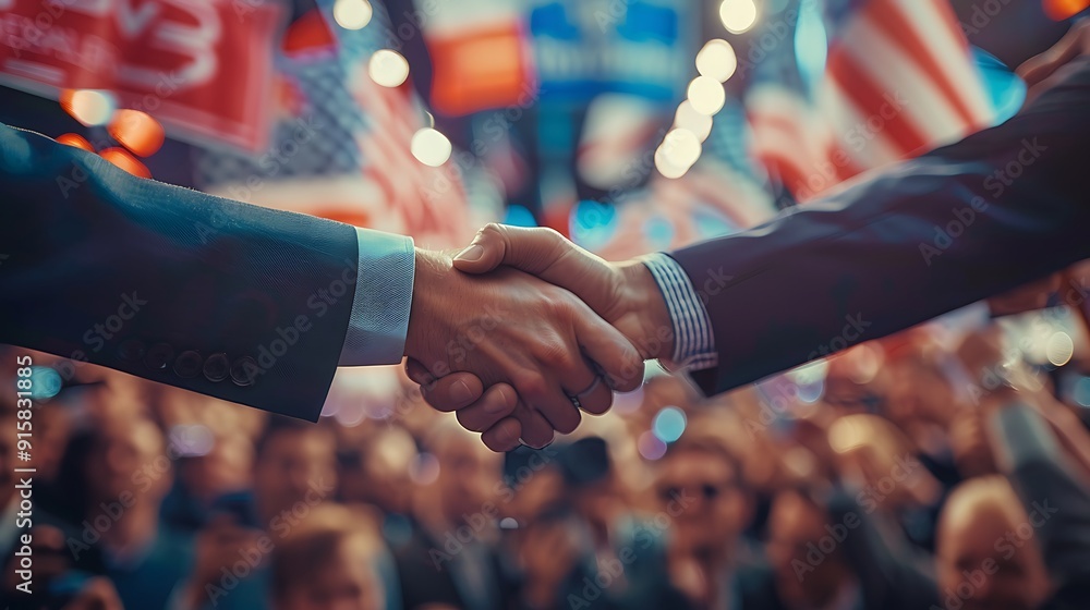A professional photo of a handshake between a politician and a ...