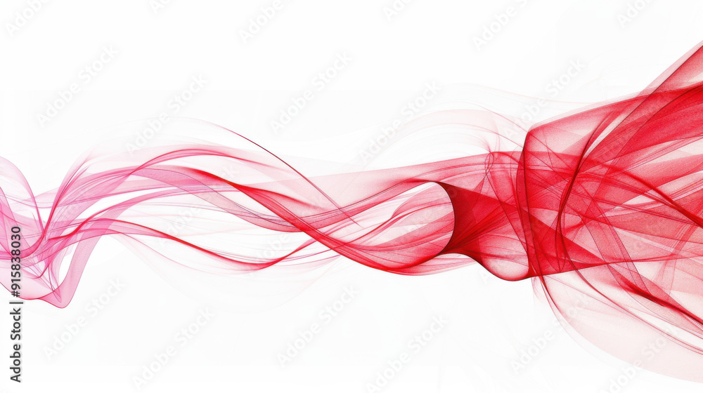 Abstract red line design on a white background, featuring clean and ...