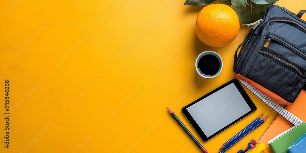 A flat lay mockup of a student's first day of school checklist ...