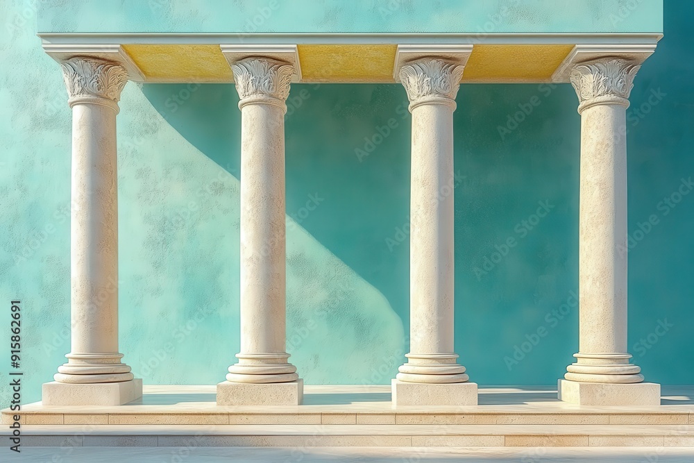 minimalist architectural render of a doric column clean lines subtle ...