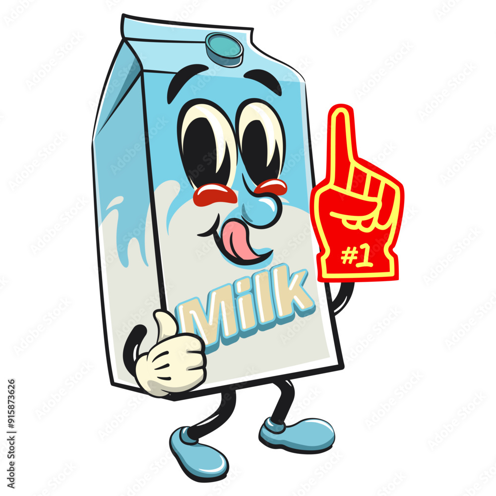 Vektorová Grafika „character Of A Cute Milk Box Cartoon Vector Isolated