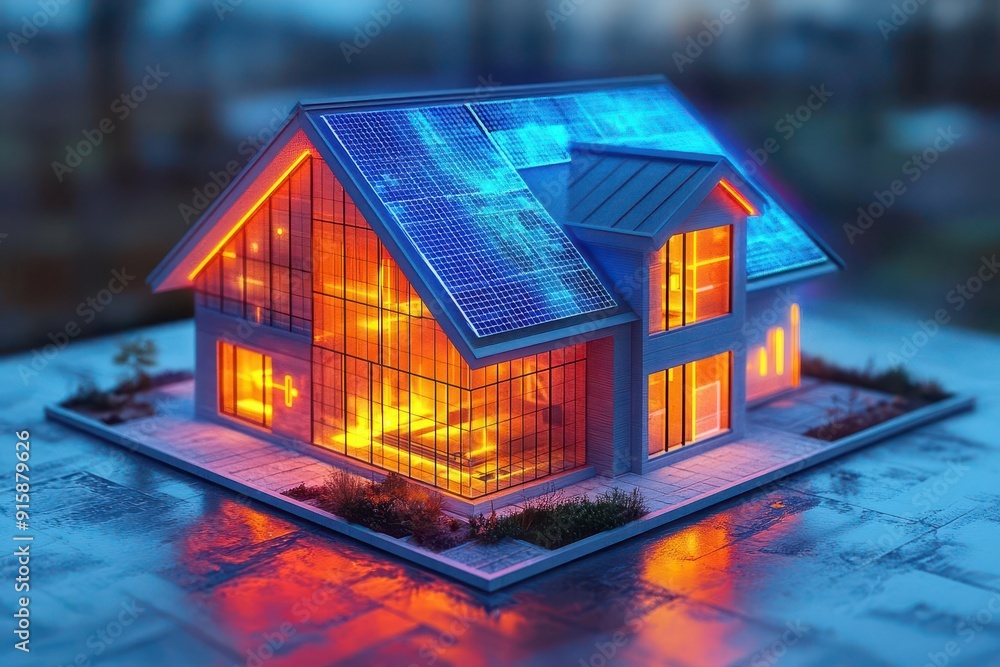 3d infographic of a house showcasing energy performance ratings ...