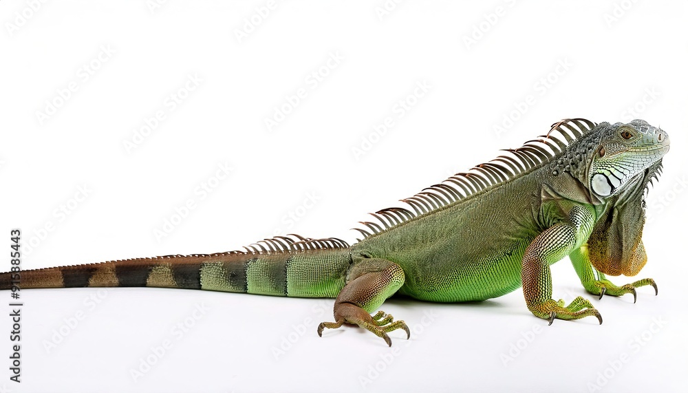 common green American iguana - Iguana iguana - is a large, arboreal ...