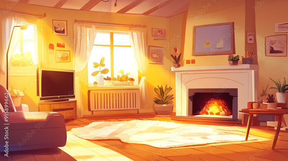 cartoon, simple, interior background, warm --chaos 10 --ar 16:9 --style ...