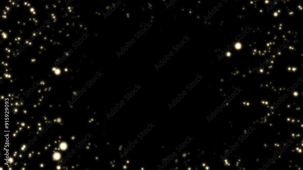 4K Gold Sequins Shiny Dust Drop Overlay | Black Background Screen ...
