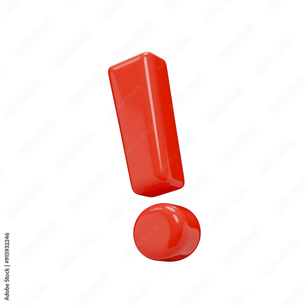 Exclamation mark icon. Punctuation mark isolated on a transparent ...
