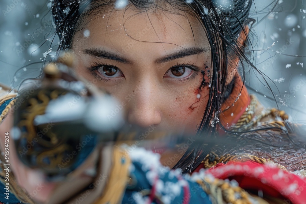 Historical depiction - japanese samurai portrait, essence of warrior's ...