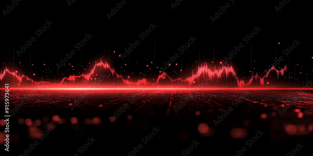 red line on a stock market chart, symbolizing financial downturn ...