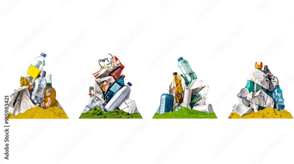 Garbage and Plastic Pollution Piles. Waste Management and Environmental ...