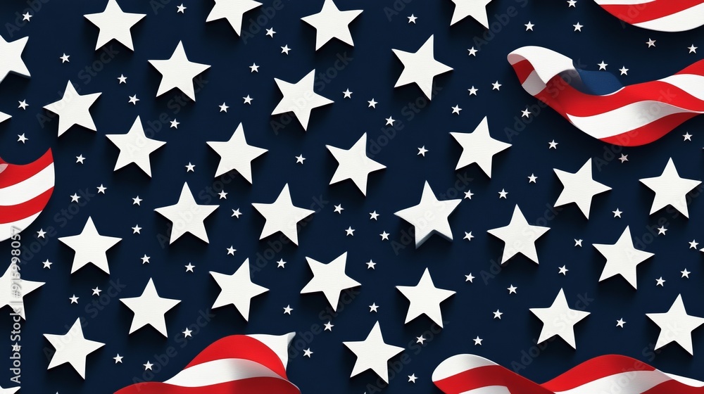 Precision rendering of American flag stars on a deep blue field ...