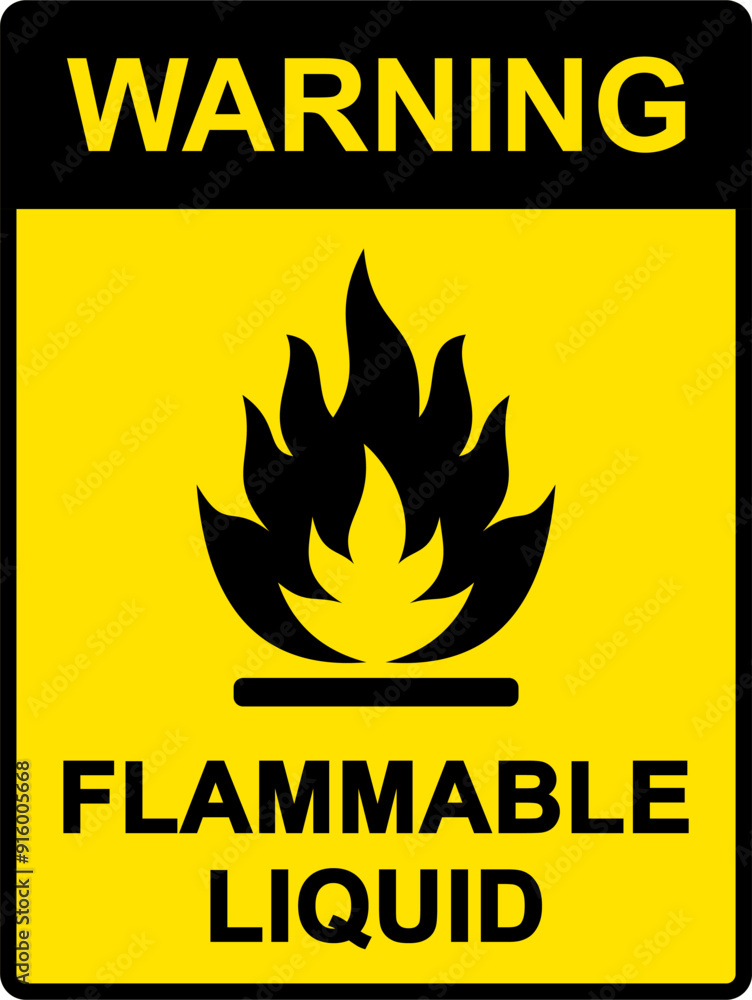 Flammable substances sign. Vector illustration of GHS hazard pictogram warning sign with flame ...