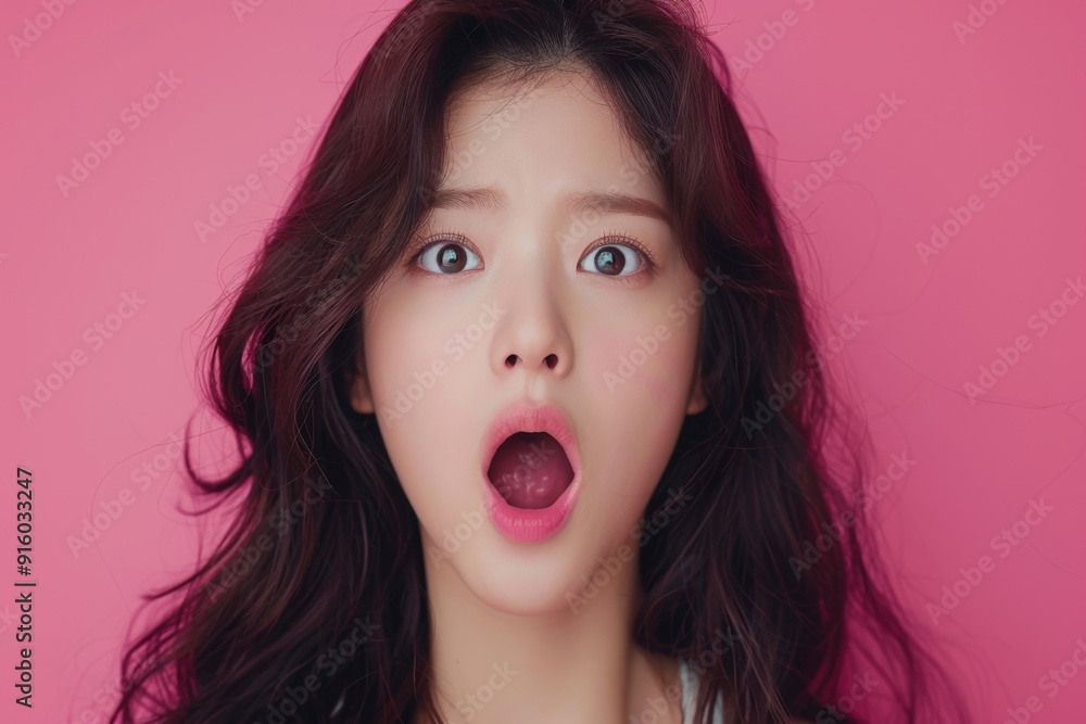 Happy korean girl ecstatic and vibrant scream. Young korean woman ...