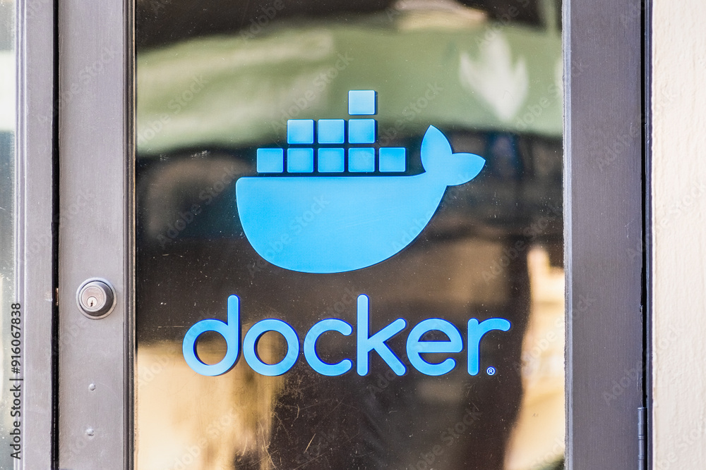 Sep 29, 2020 Palo Alto / CA / USA - Docker logo at their headquarters ... Sep 29, 2020 Palo Alto / CA / USA - Docker logo at their headquarters ...