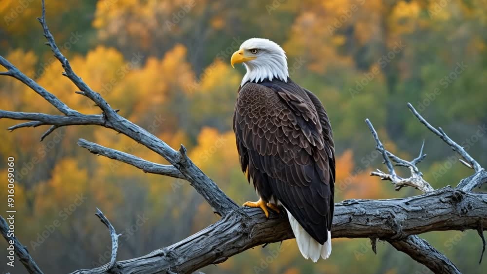 bald eagle, a strong and powerful bird, a bird of prey found in North ...
