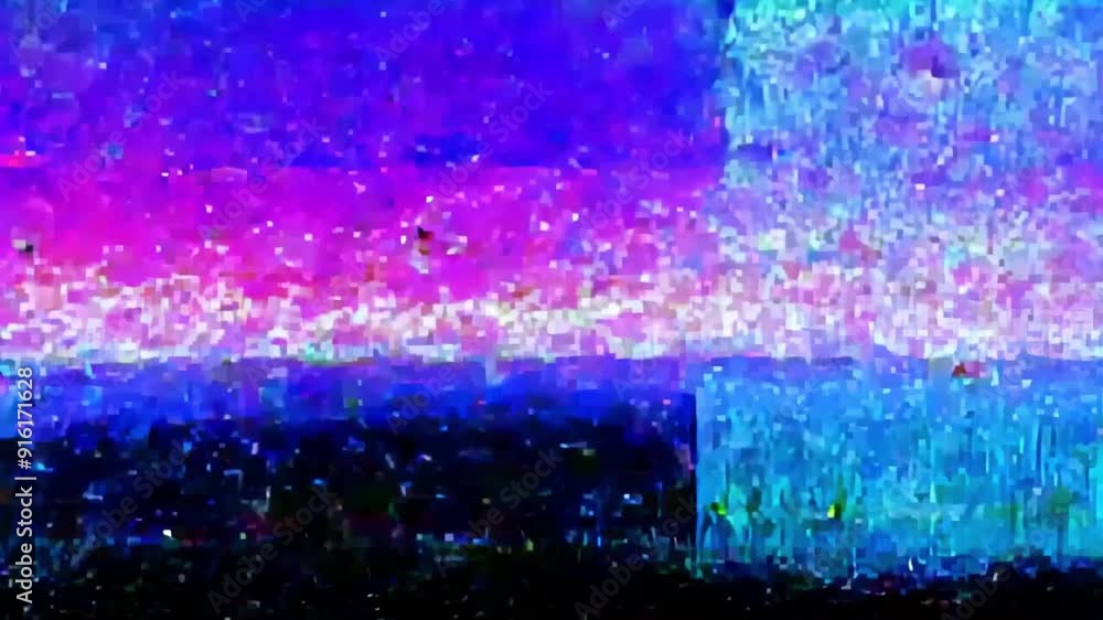 Glitch Transition Effect- Static shot of a digital glitch effect ...