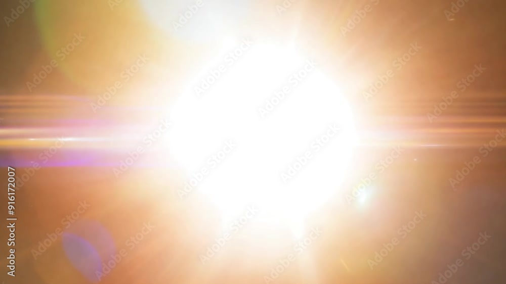 Lens Flare Transition- Dynamic zoom-in shot of a bright lens flare ...
