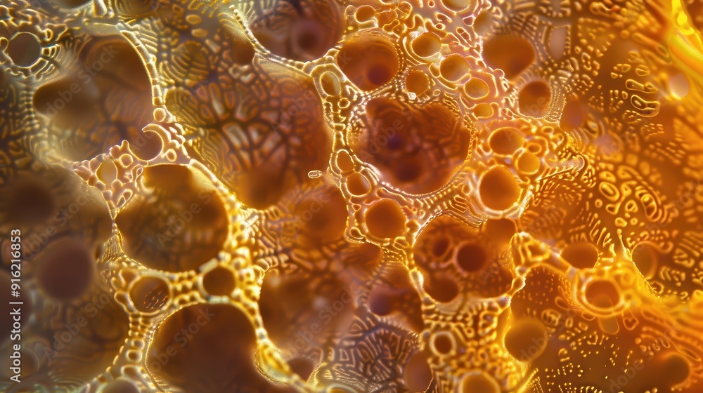 Close-up View of Budding Yeast Cells Under Microscope with Detailed ...