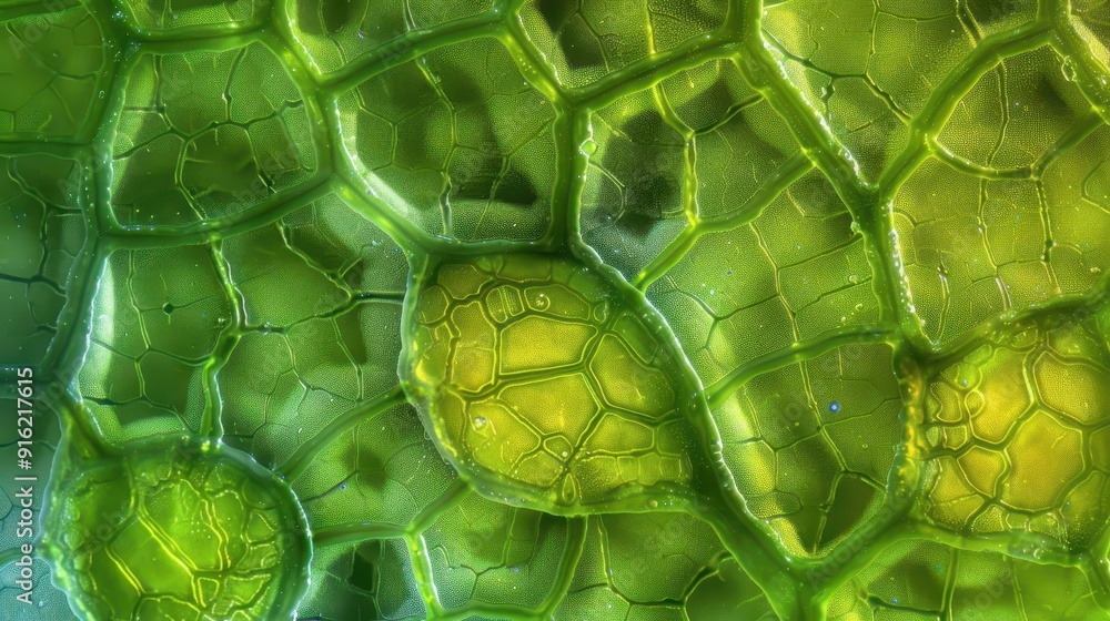 Detailed Close-up of Plant Leaf Cross-Section with Stomata, Guard Cells ...