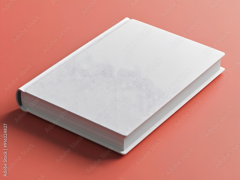 White notebook mockup shown closed, with a subtle texture on the cover ...