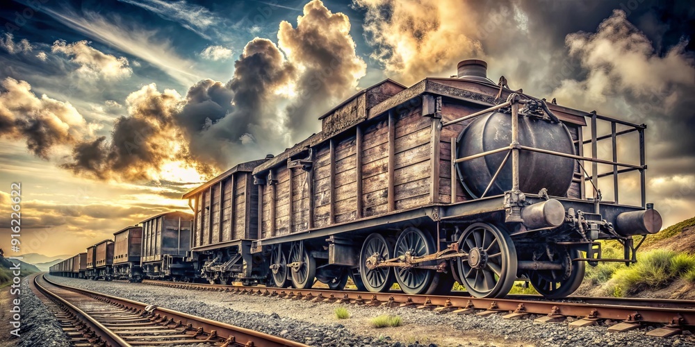 Vintage coal train from 1945 , locomotive, coal, train tracks ...