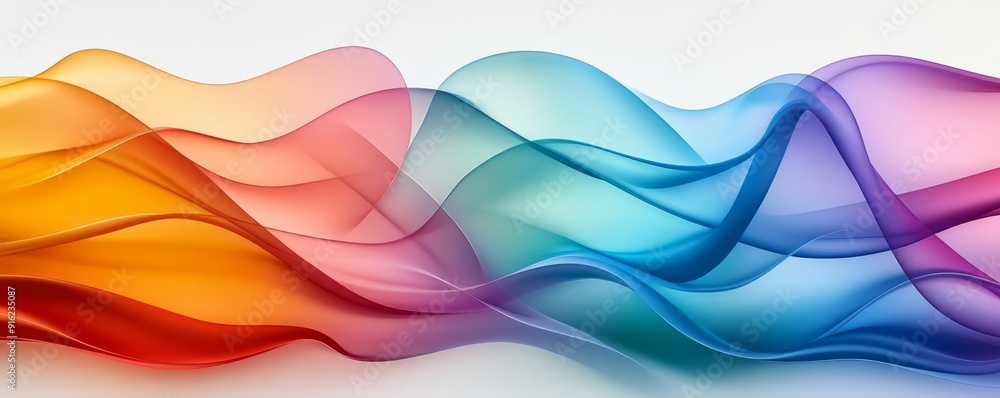 Colorful Abstract Wave Pattern With Flowing Lines And Smooth Gradients Creating A Dynamic