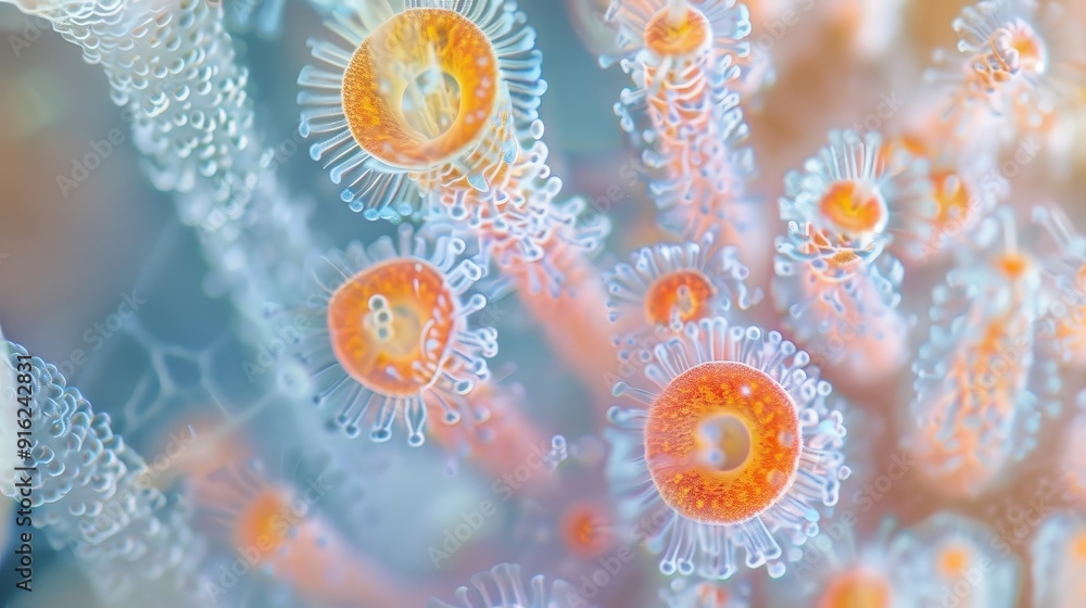 Microscopic Close-up of Fungal Spore Revealing Intricate Surface ...