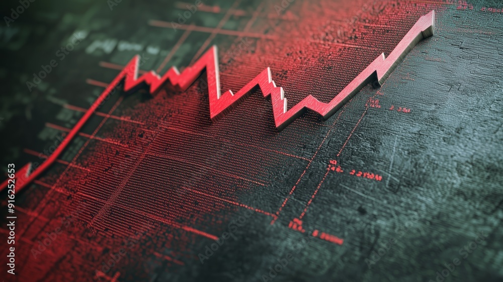 "Depict the concept of a market correction with a stock chart showing a ...