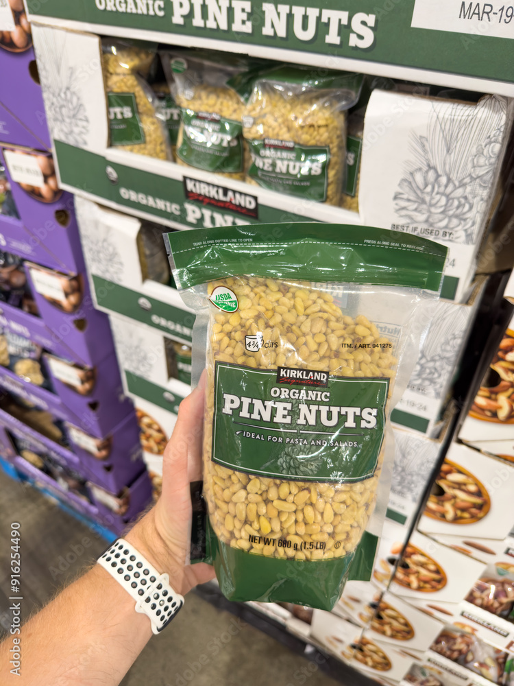 Big bag of Pine Nuts by Kirkland Signature, Costco warehouse in-house ...