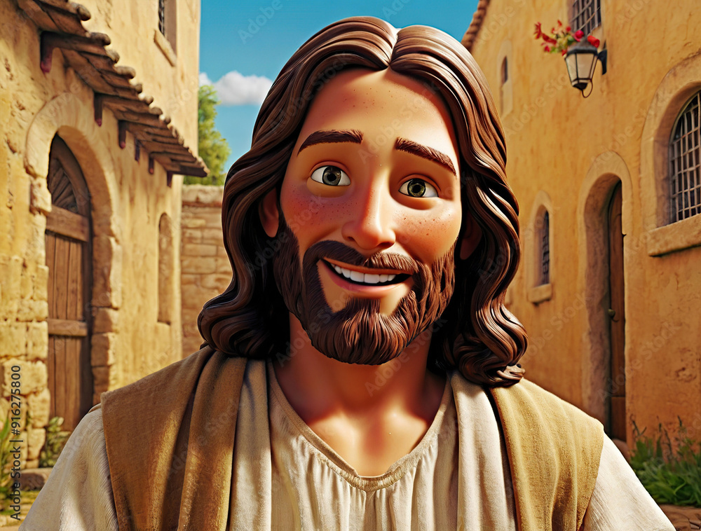 Cartoon illustration of Jesus Christ teaching and holding the bible ...