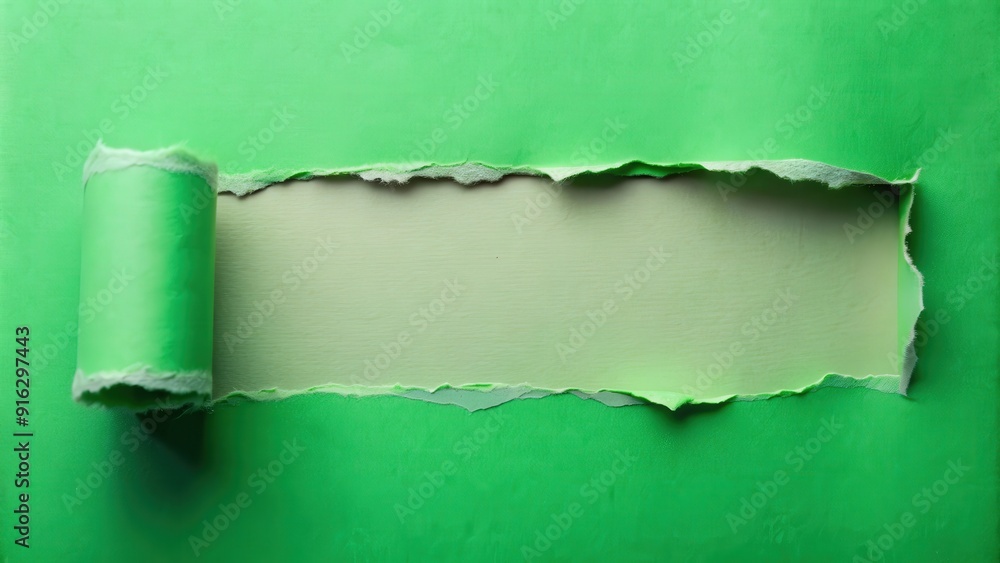 Torn paper revealing green paper underneath , ripped, torn, paper ...