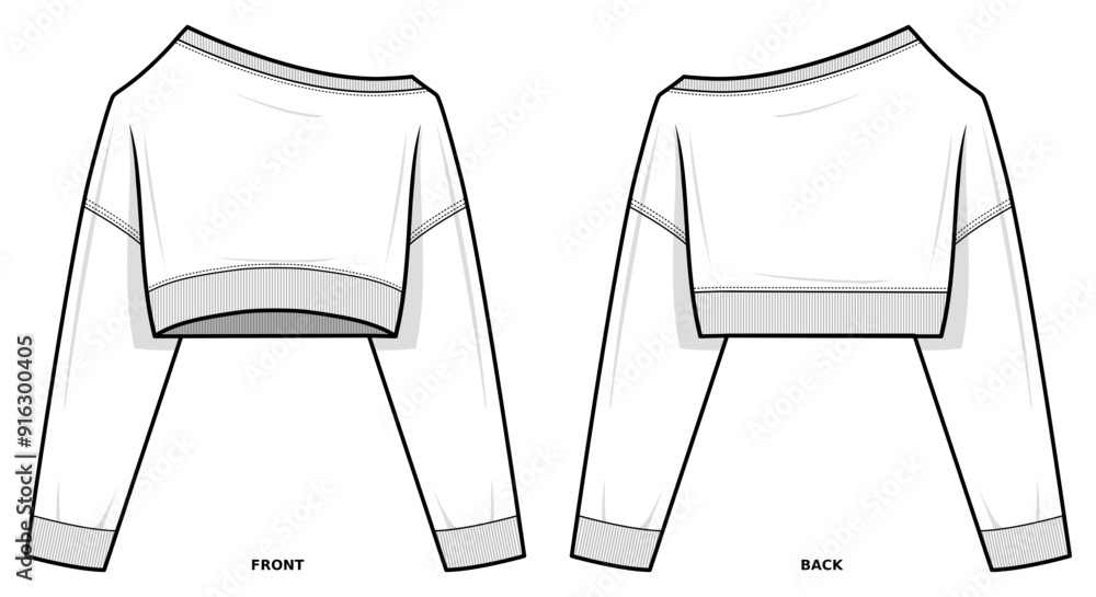 Asymmetric one side off shoulder long sleeve top technical fashion ...