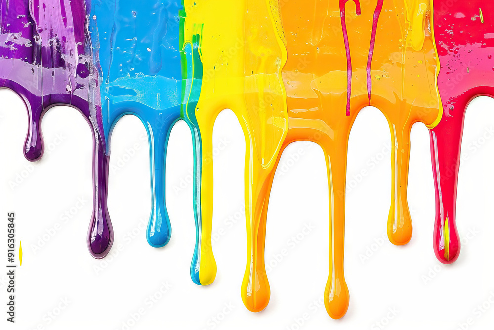 paint drips flowing downwards, creating a striking and dynamic visual ...