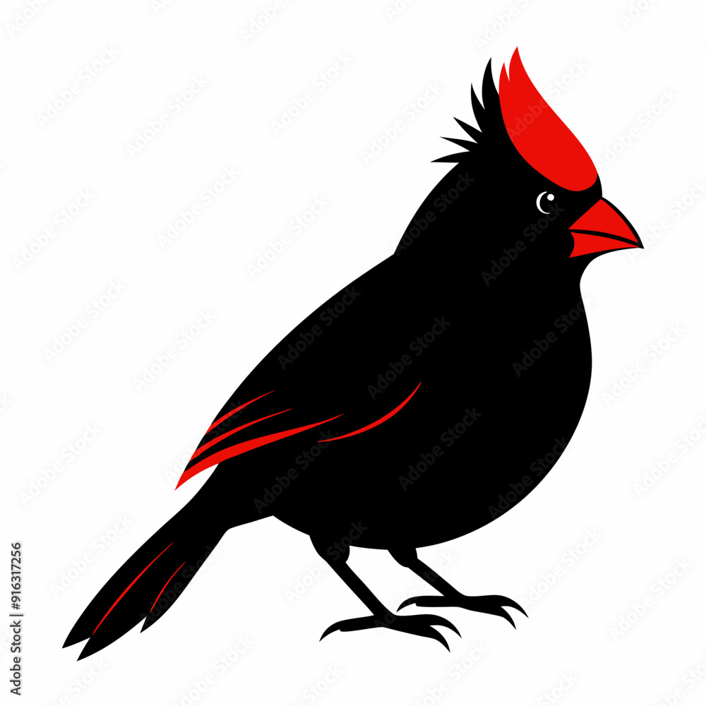 Cardinal head isolated on white background, Cardinal vector ...