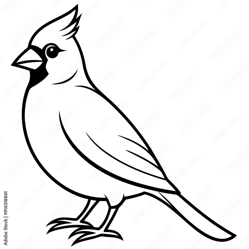 Cardinal head isolated on white background, Cardinal vector ...