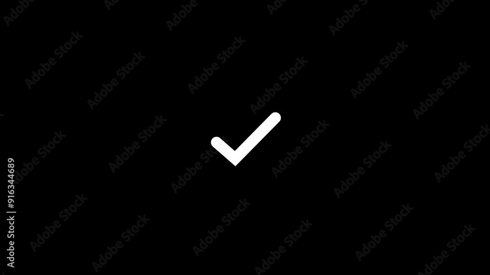 Animation of check mark icon. white color tick mark icon animation ...