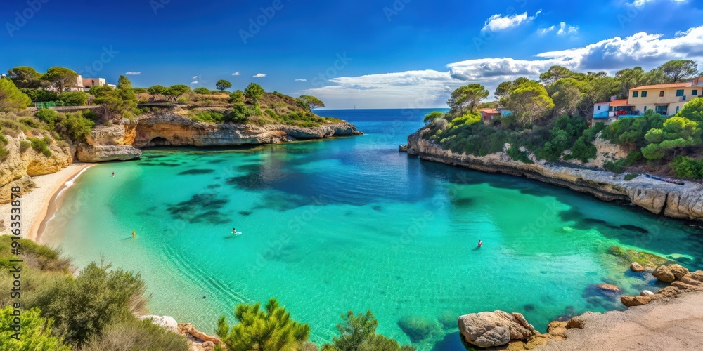 Mallorca Spain beach map with sea in Cala Llombards, Mallorca, Spain ...