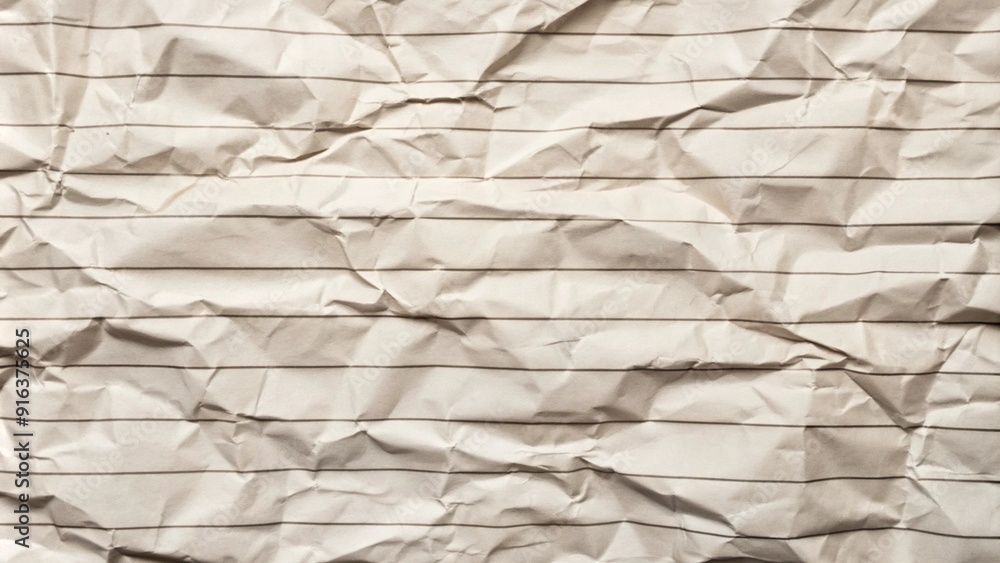 Crumpled lined notebook paper texture, showcasing a wrinkled background ...