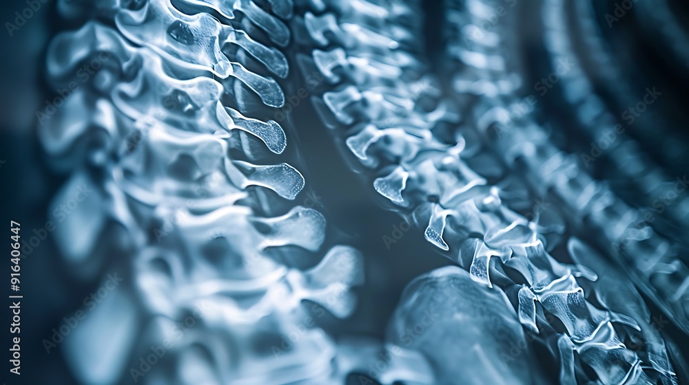 Composite X-ray image showing multiple angles of the spine for detailed ... Composite X-ray image showing multiple angles of the spine for detailed ...