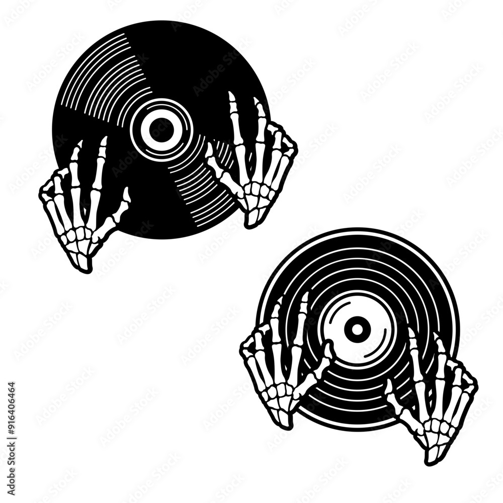 DJ Skull | Skeleton Hand with Music Disk | Music Disk | Dead DJ | Death ...