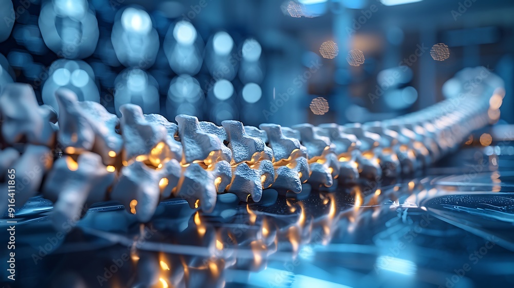 A high-definition X-ray image of the spine in a standing position ...